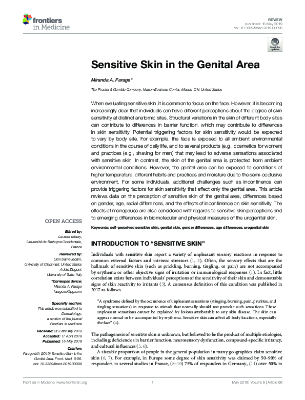 (PDF) Sensitive Skin in the Genital Area | Miranda Farage - Academia.edu