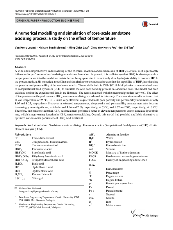 (PDF) A numerical modelling and simulation of core-scale sandstone ...