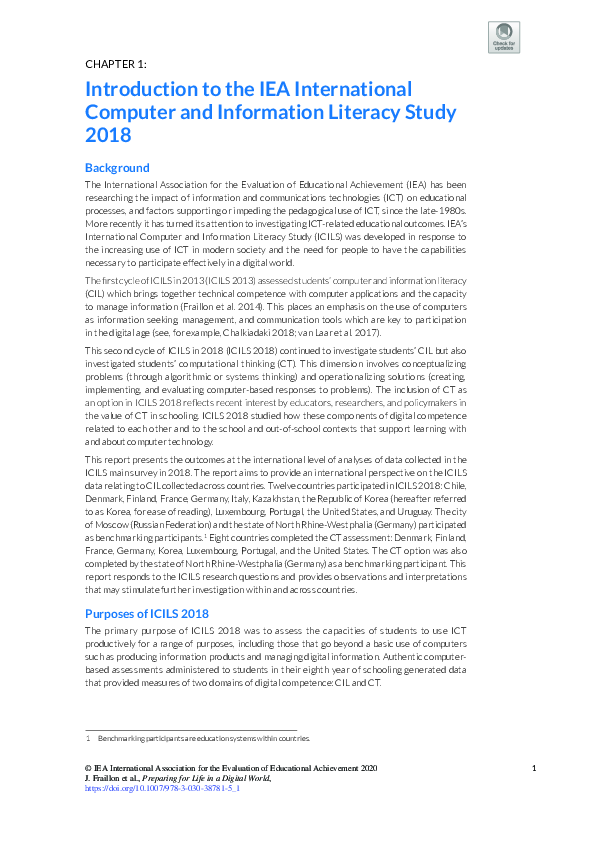 (PDF) Introduction to the IEA International Computer and Information ...
