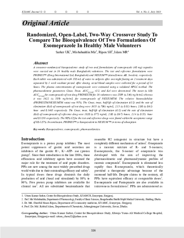 (PDF) Randomized, Open-Label, Two-Way Crossover Study To Compare The ...