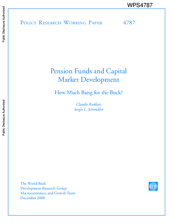 (PDF) Pension funds and capital market development