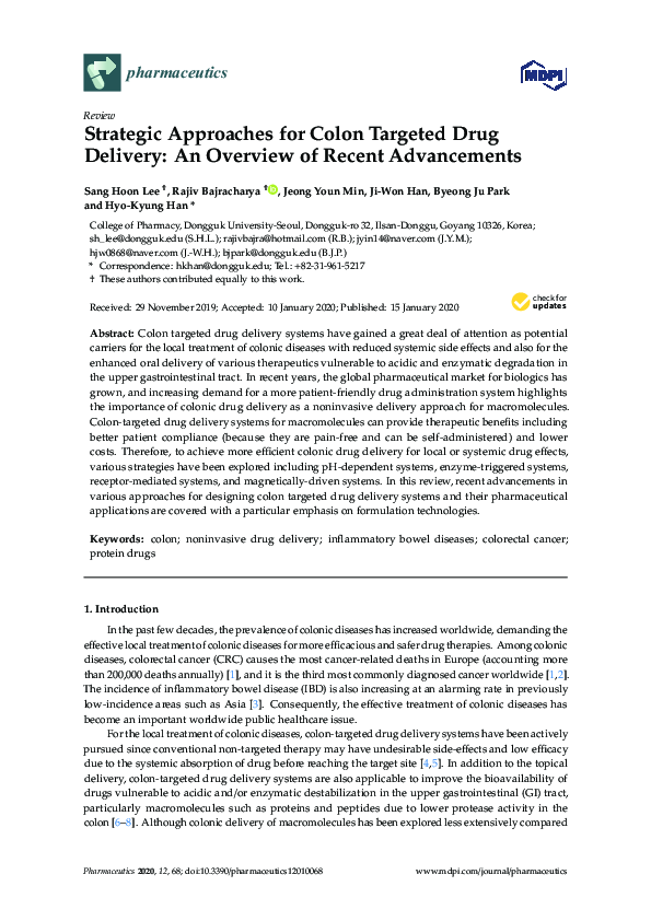 (PDF) Strategic Approaches for Colon Targeted Drug Delivery: An ...
