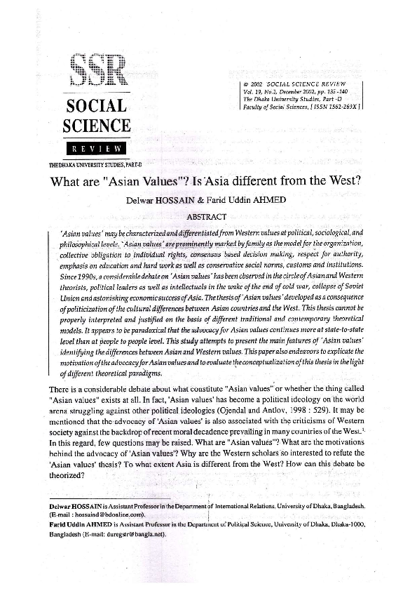 (PDF) What Are Asian Values?