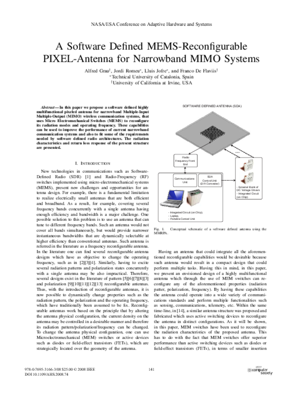 (PDF) A Software Defined MEMS-Reconfigurable PIXEL-Antenna for ...