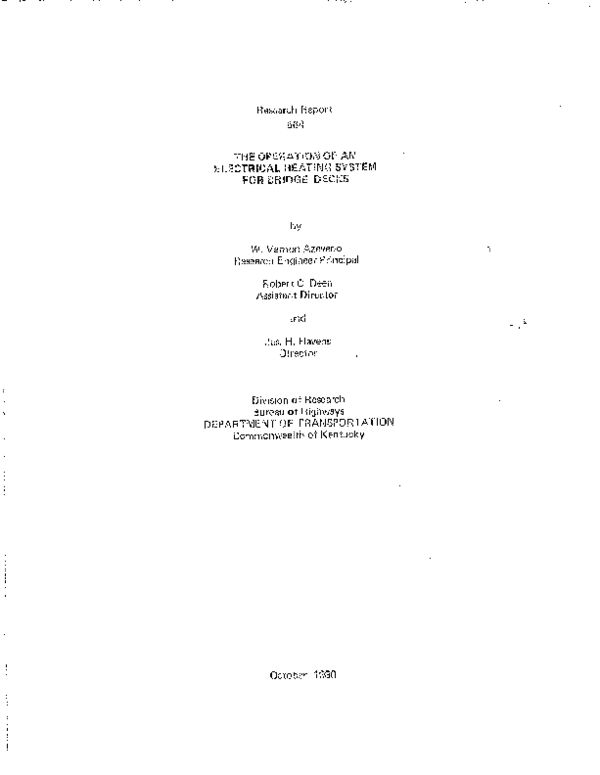 (PDF) The Operation of an Electrical Heating System for Bridge Decks ...