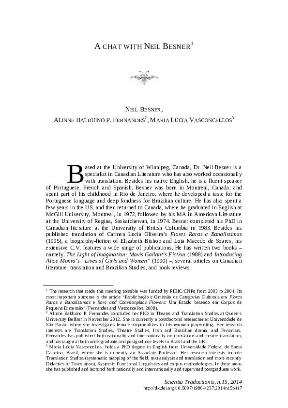 (PDF) A Chat with Neil Besner