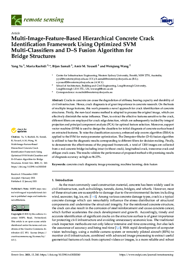 (PDF) Multi-Image-Feature-Based Hierarchical Concrete Crack Identification Framework Using ...
