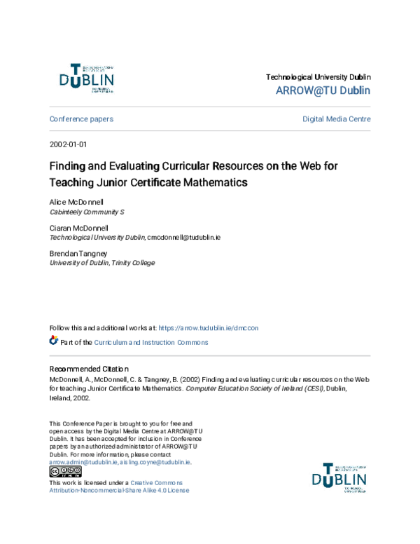 (PDF) Finding and evaluating curricular resources on the Web for ...
