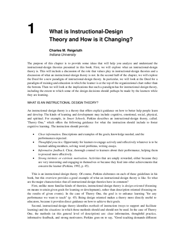 (PDF) What is instructional-design theory and how is it changing