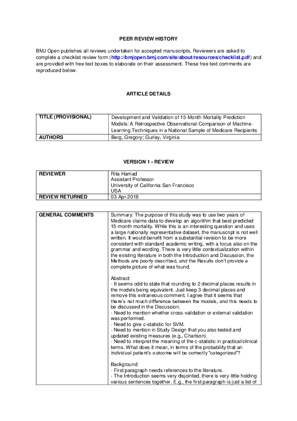 (PDF) Development and validation of 15-month mortality prediction models: a retrospective ...
