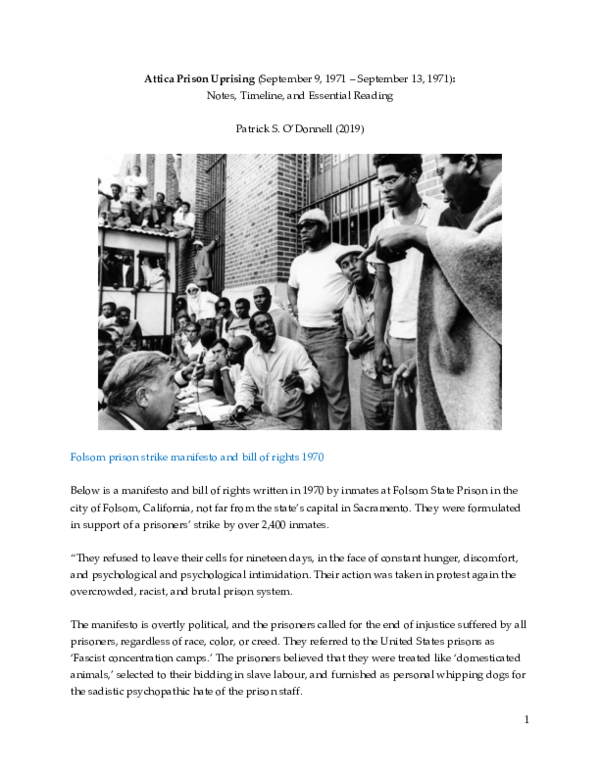 (PDF) Attica Prison Uprising (September 9, 1971 – September 13, 1971 ...