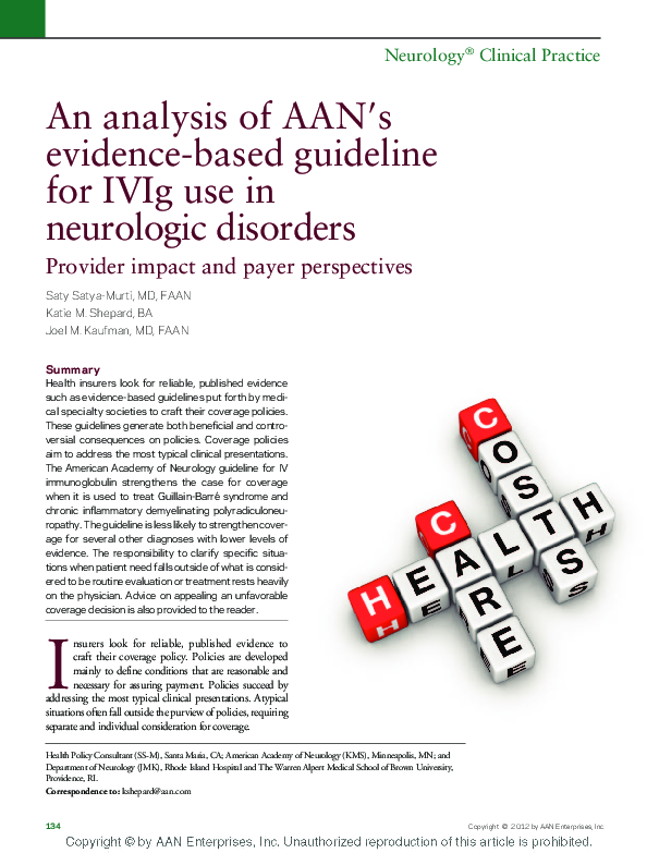 (PDF) An analysis of AAN's evidence-based guideline for IVIg use in ...