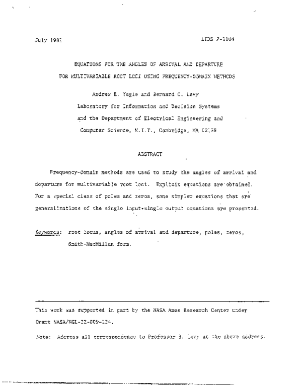 (PDF) Equations for the angles of arrival and departure for multivariable root loci using ...