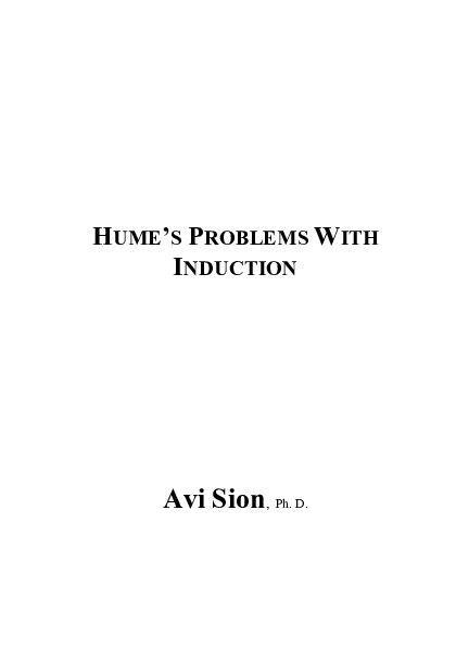 (PDF) HUME'S PROBLEMS WITH INDUCTION (entire book)
