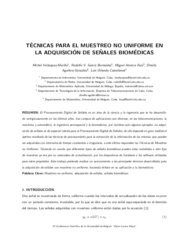 (PDF) Técnicas para el muestreo no uniforme en la adquisición de ...