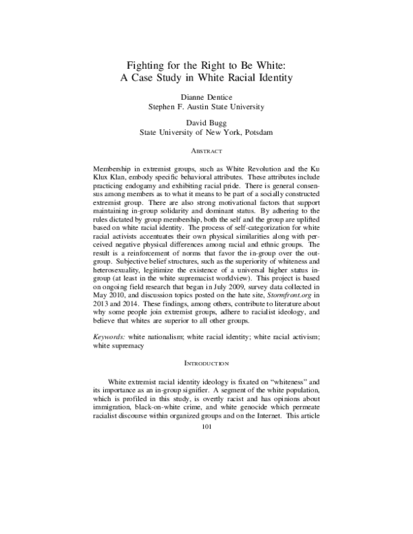 (PDF) Fighting for the Right to Be White: A Case Study in White Racial ...