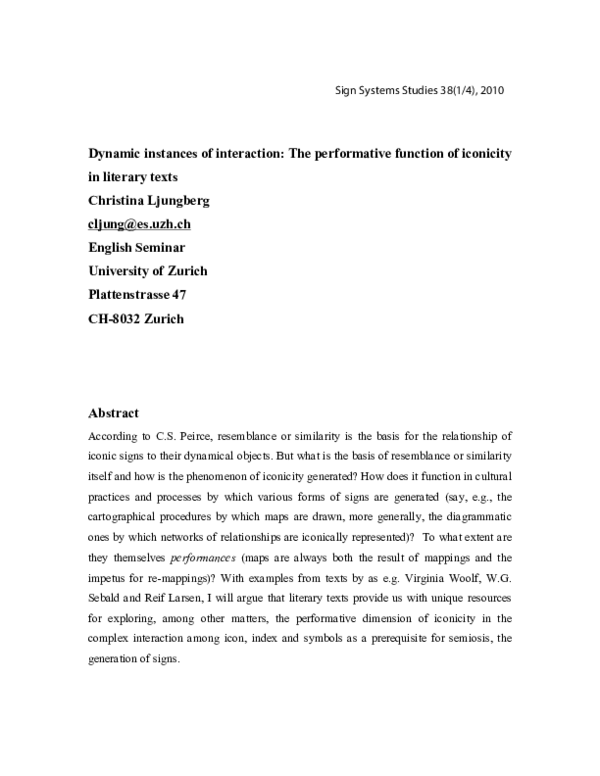 (PDF) Dynamic instances of interaction: The performative function of ...