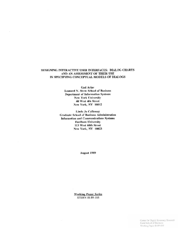 (PDF) Designing Interactive User Interfaces: Dialog Charts and an ...