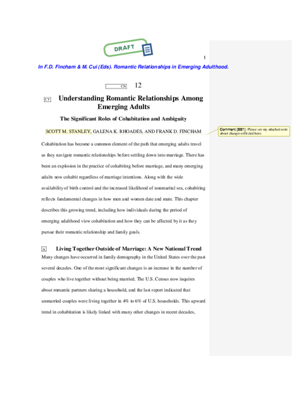 (PDF) Understanding Romantic Relationships Among Emerging Adults: The ...