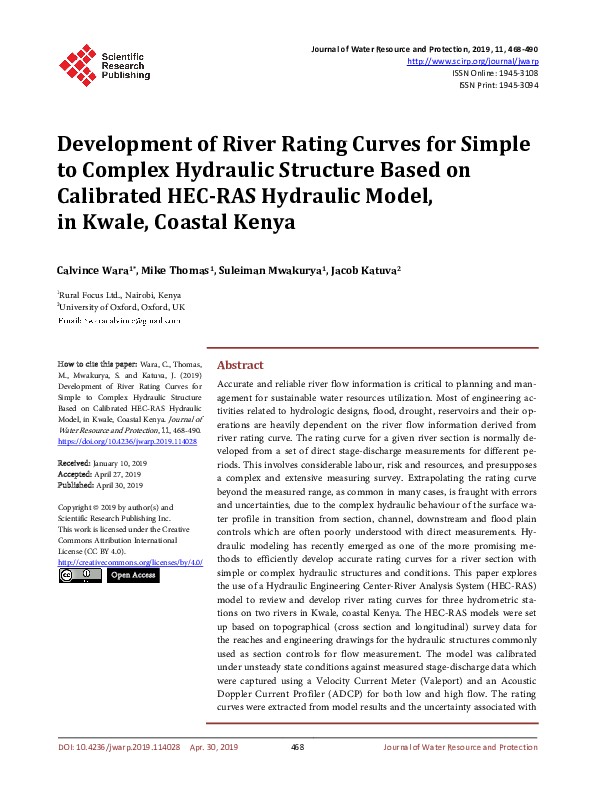 (PDF) Development of River Rating Curves for Simple to Complex ...