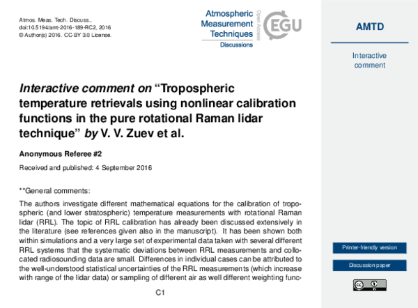 (PDF) Tropospheric temperature retrievals using nonlinear calibration functions in the pure ...
