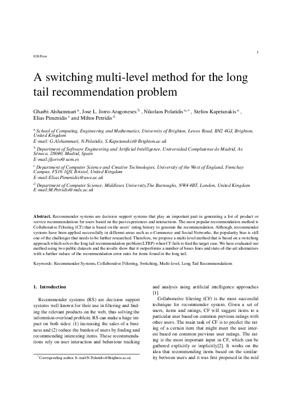 (PDF) A switching multi-level method for the long tail recommendation ...