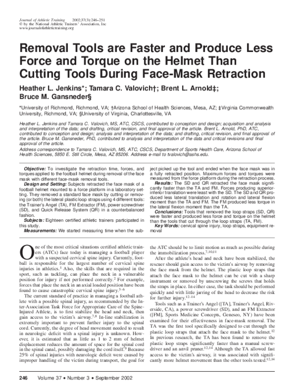 (PDF) Removal Tools are Faster and Produce Less Force and Torque on the ...