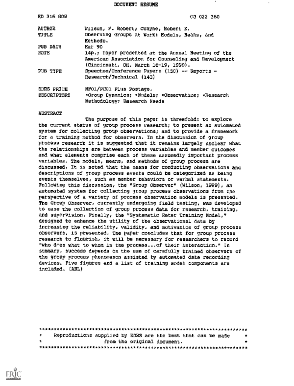 (PDF) Observing Groups at Work: Models, Means, and Methods