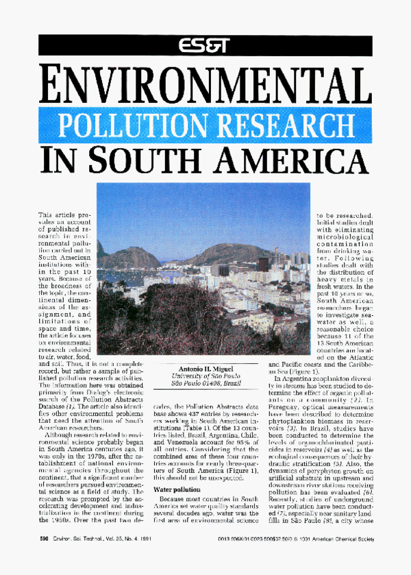 (PDF) Environmental Pollution Research in South America