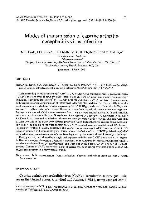 (PDF) Modes of transmission of caprine arthritis-encephalitis virus ...