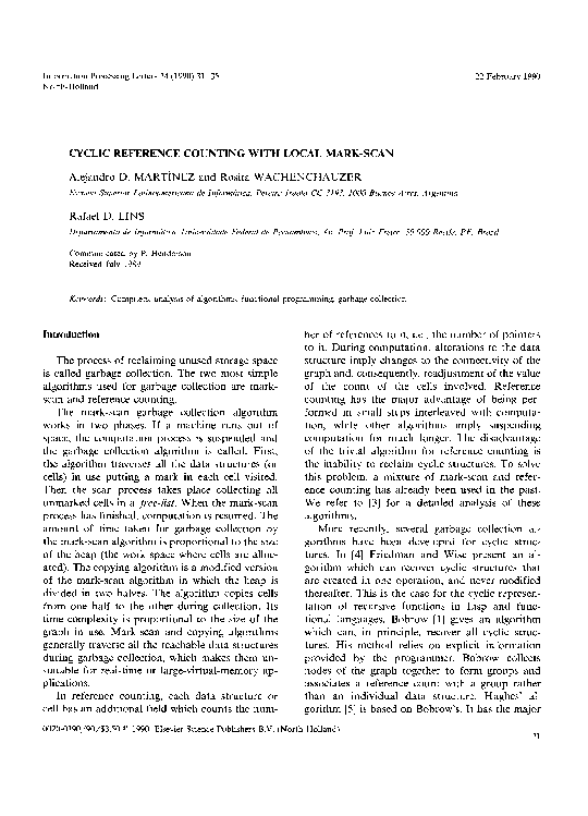 (PDF) Cyclic reference counting with local mark-scan