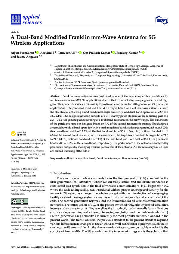 (PDF) A Dual-Band Modified Franklin mm-Wave Antenna for 5G Wireless ...