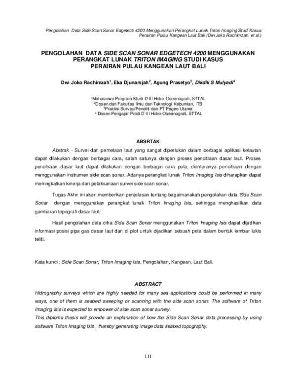 (PDF) Pengolahan Data Side Scan Sonar Edgetech 4200 Menggunakan ...