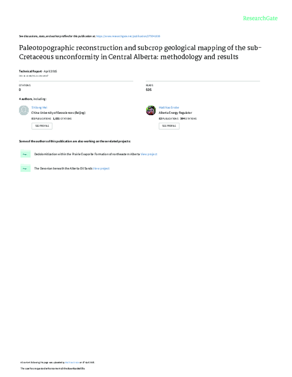 (PDF) Paleotopographic reconstruction and subcrop geological mapping of ...
