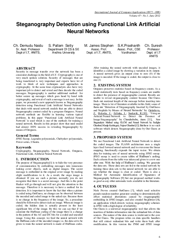 Pdf Steganography Detection Using Functional Link Artificial Neural