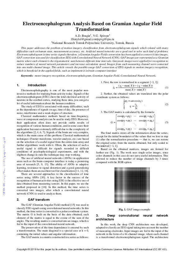 (PDF) Electroencephalogram Analysis Based on Gramian Angular Field Transformation