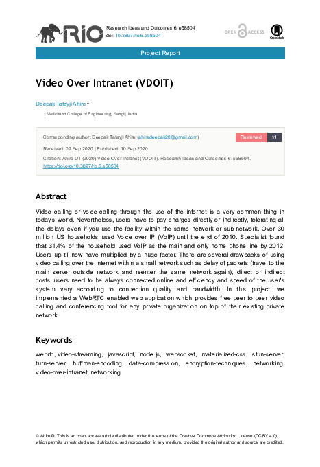 (PDF) Video Over Intranet (VDOIT)
