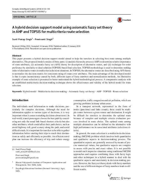 (PDF) A hybrid decision support model using axiomatic fuzzy set theory in AHP and TOPSIS for ...