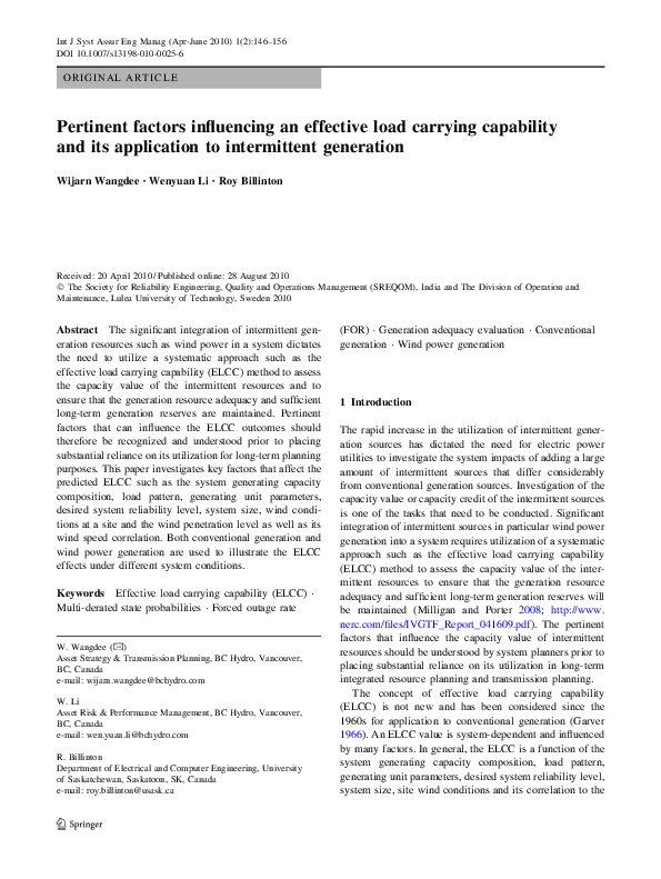 (PDF) Pertinent factors influencing an effective load carrying ...