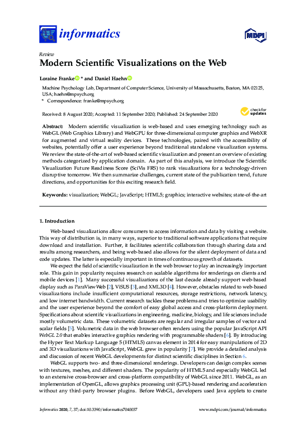 (PDF) Modern Scientific Visualizations on the Web