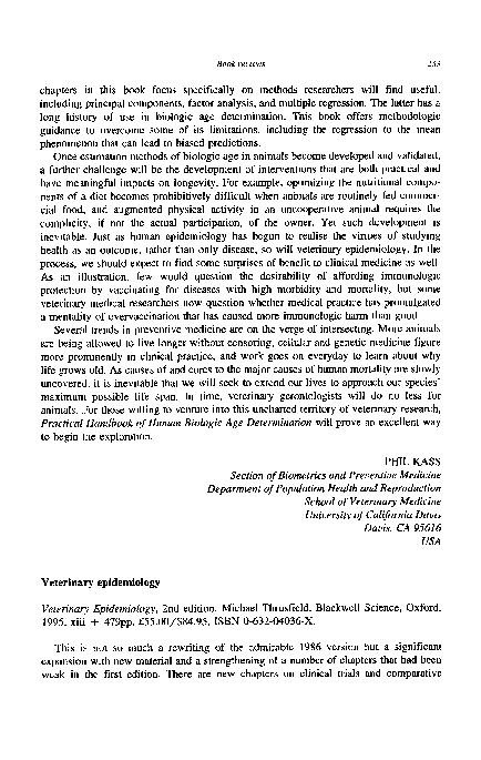 (PDF) Veterinary epidemiology