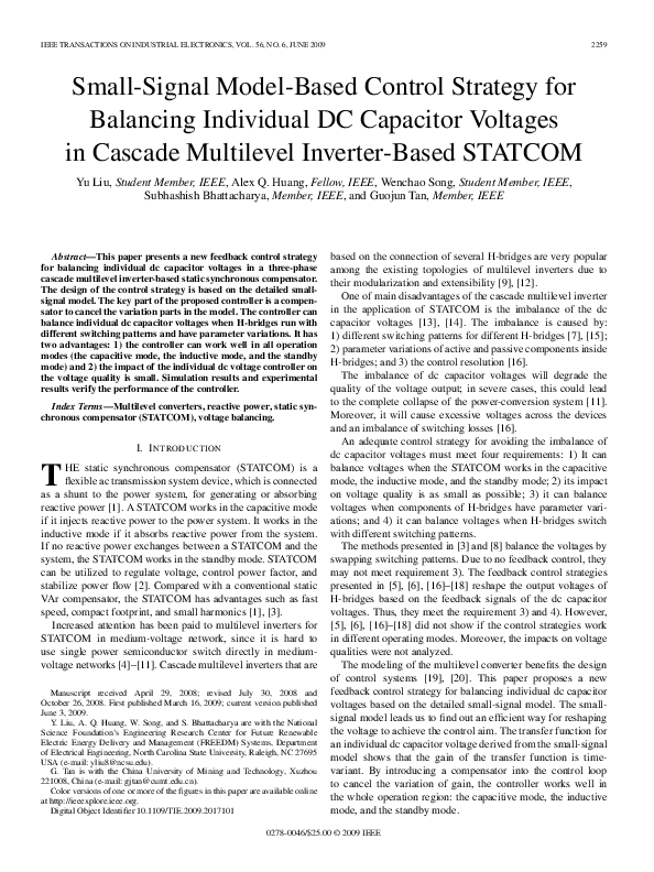 (PDF) Small-Signal Model-Based Control Strategy for Balancing ...