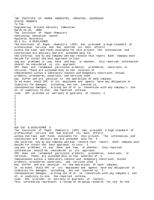 PAC report (Engineering) March 1989