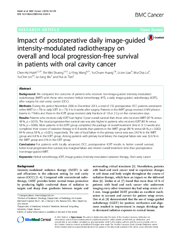 (PDF) Impact of postoperative daily image-guided intensity-modulated ...