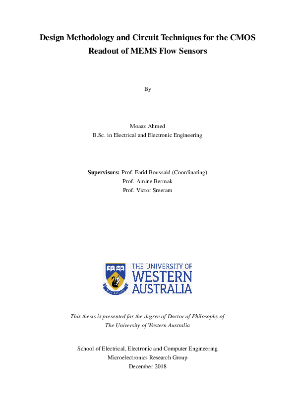 Pdf Design Methodology And Circuit Techniques For Cmos Readout Of Mems Flow Sensors