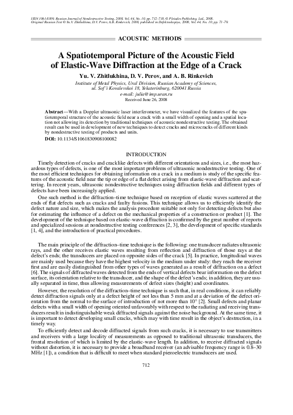 (PDF) A spatiotemporal picture of the acoustic field of elastic-wave ...