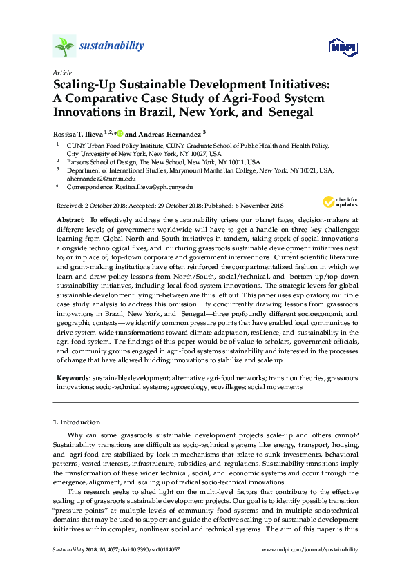 (PDF) Scaling-Up Sustainable Development Initiatives: A Comparative ...