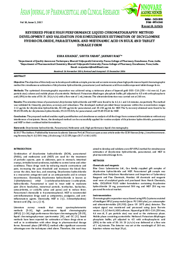 (PDF) Reversed Phase High Performance Liquid Chromatography Method Development and Validation ...