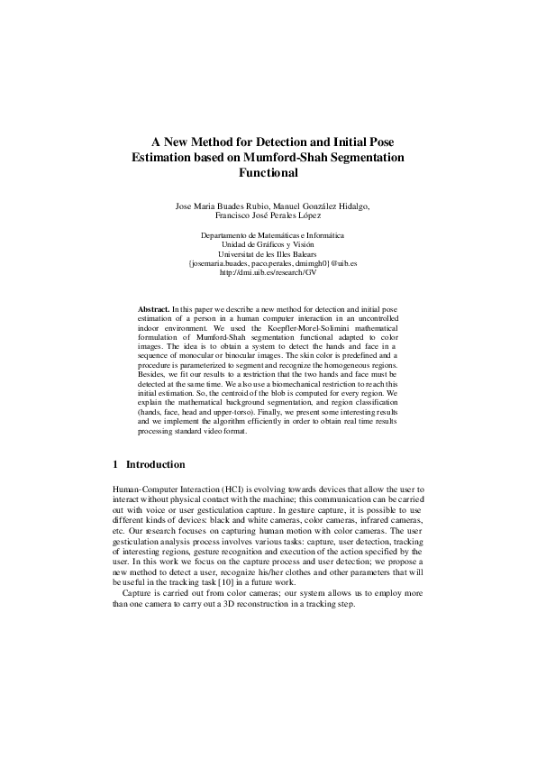 Pdf A New Method For Detection And Initial Pose Estimation Based On