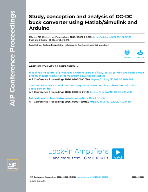 (PDF) Study, conception and analysis of DC-DC buck converter using ...